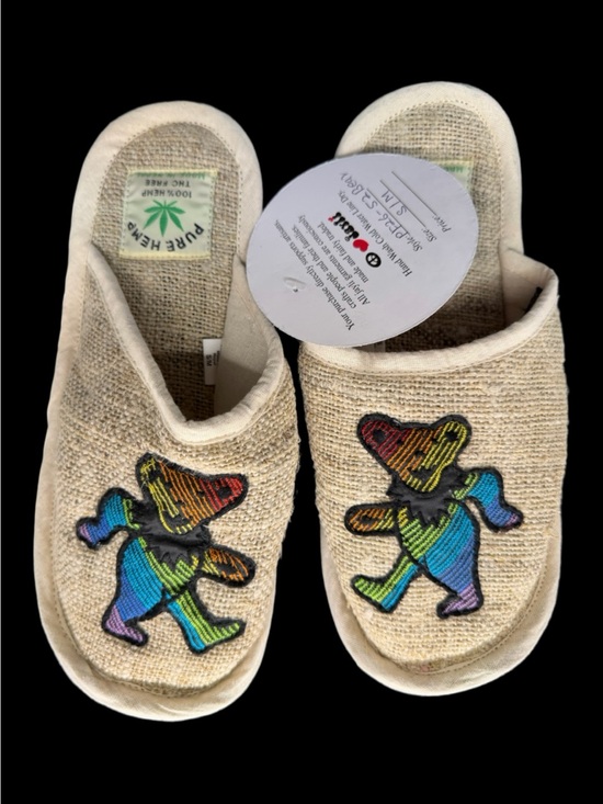 Jayli | Shoes | Hemp Slipper With Rainbow Dancing Bear Patch | Poshmark